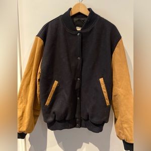 Roots | Jackets & Coats | Roots Leather Wool Bomber Light Weight Jacket ...